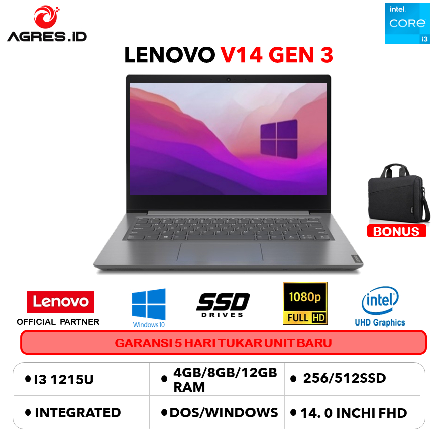 Jual LENOVO V14 GEN 3 IAP CORE I3 1215U 8GB 256SSD 14 INCH NON-WINDOWS LAPTOP GAMING MURAH -CBID ...