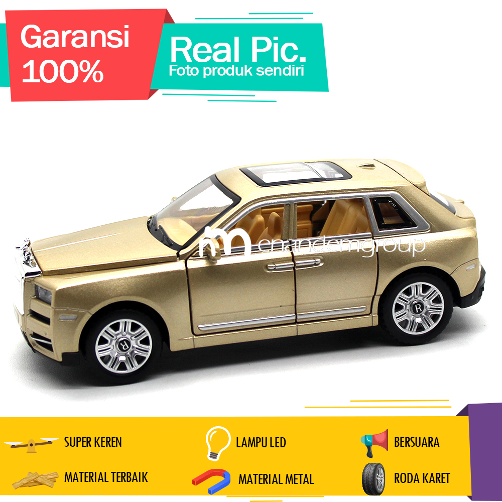Jual Diecast Miniatur Mainan Mobil Metal Rolls Royce Cullinan Besi ...