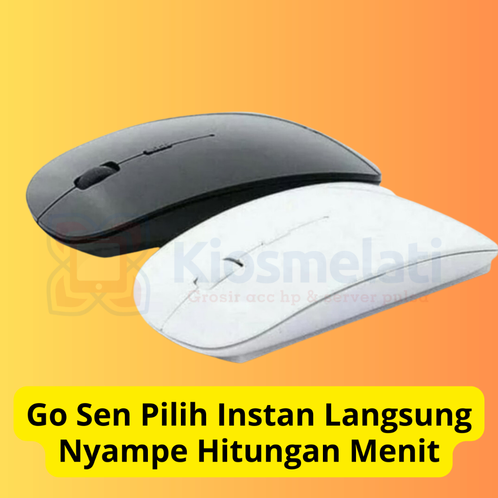 Jual Thin Wireless Mouse SLIM WITH USB RECEIVER 2.4GHz Komputer LAPTOP ...