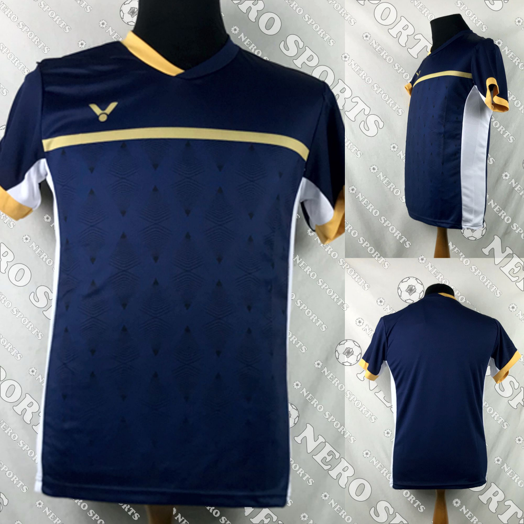 Jual Baju Kaos Bulu Tangkis Dri Fit Badminton VICTOR Navy | Shopee Indonesia