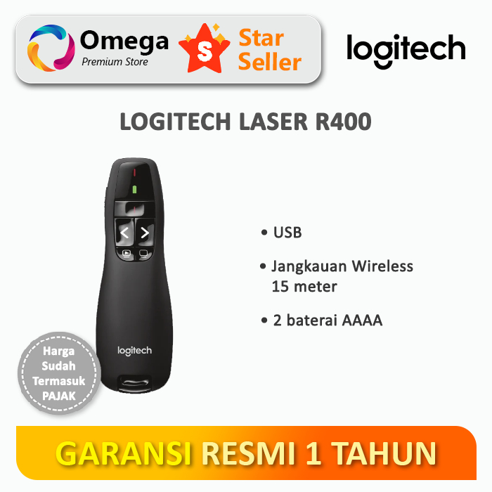 Jual Logitech Laser Pointer Wireless Presenter R400 | Shopee Indonesia