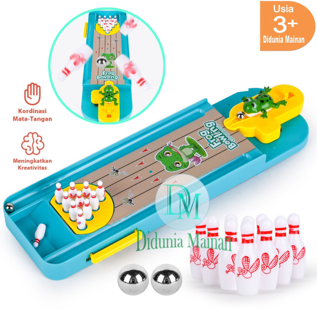 Jual Mainan anak board game frog bowling ball katak tembak botol ...