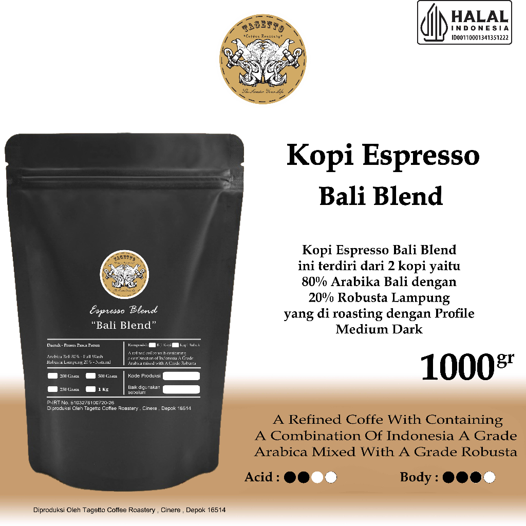 Jual KOPI ESPRESSO BALI BLEND 1KG - ARABICA 80% & ROBUSTA 20% | Shopee ...