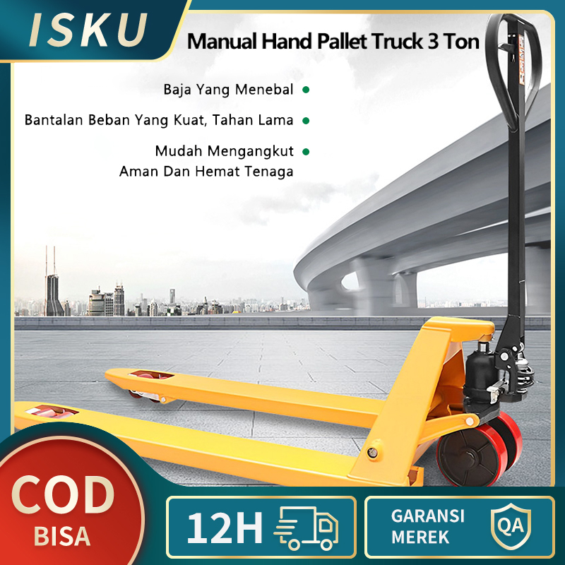 Jual ISKU Hydraulic Hand Pallet Truck 3 Ton/3000kg Alat Angkut Barang ...