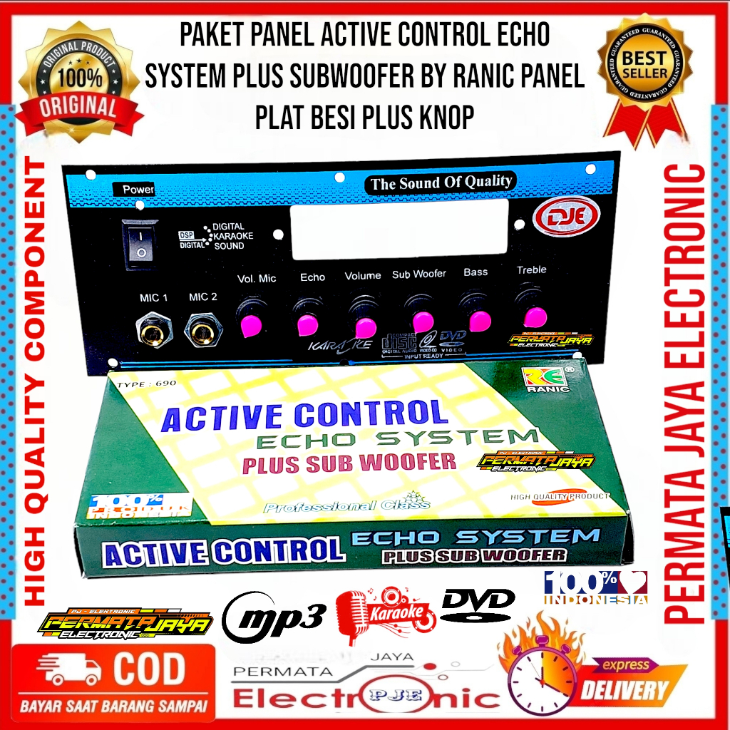 Jual Paket Panel Active Control Echo System Subwoofer Plus Panel Plat Besi Knop | Shopee Indonesia