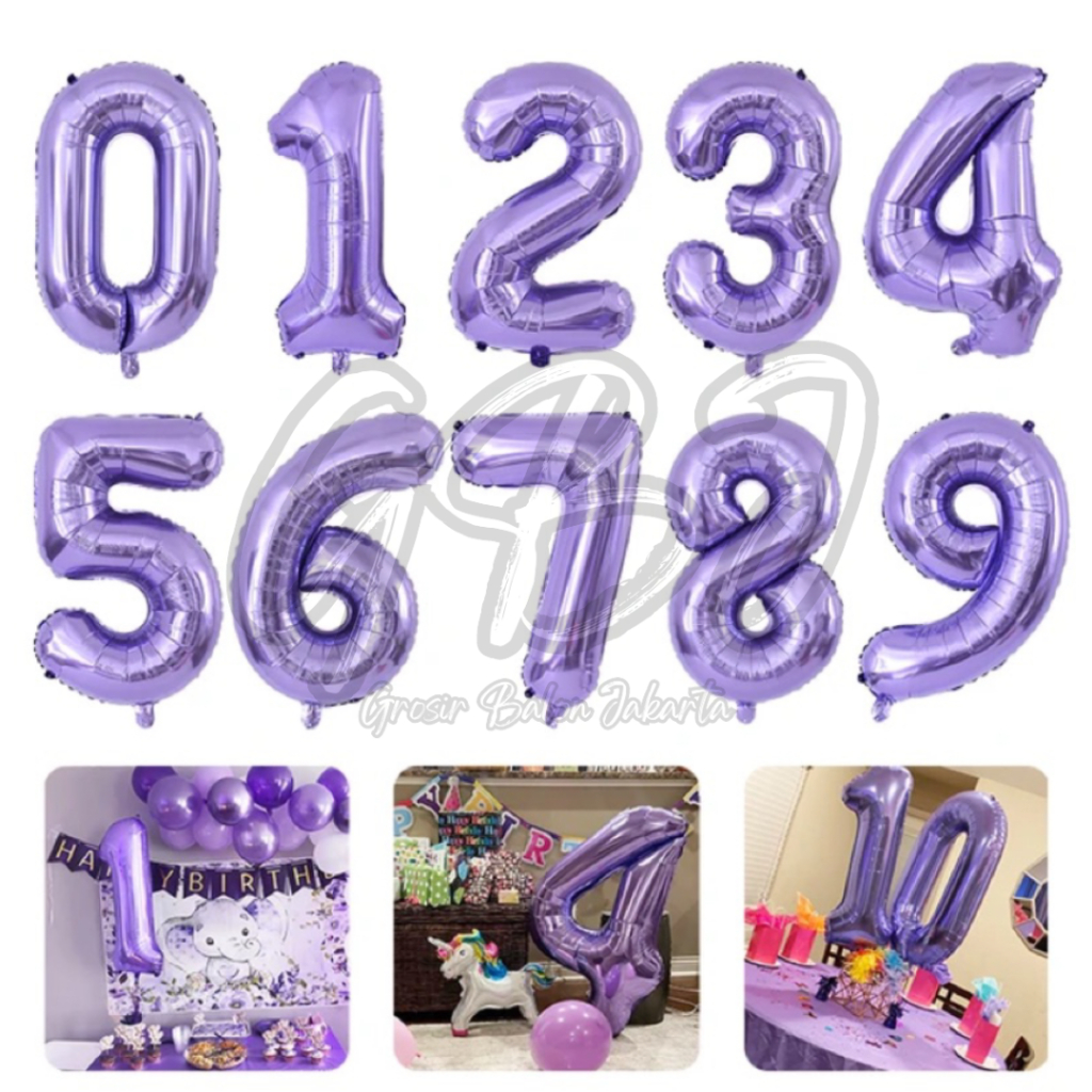Jual Balon Foil Angka BESAR - 80cm (Ungu) | Shopee Indonesia