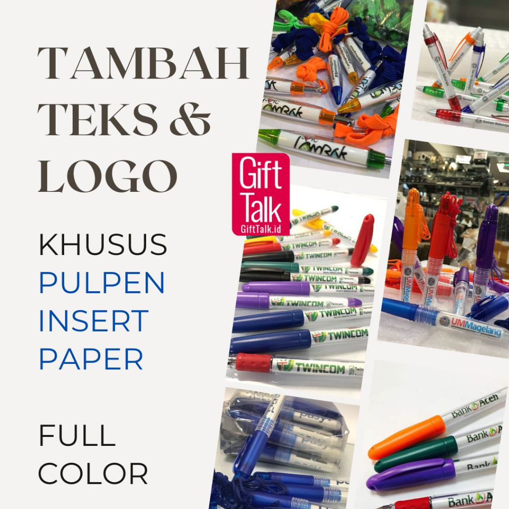Jual Custom pulpen insert paper sticker logo full color | Shopee Indonesia