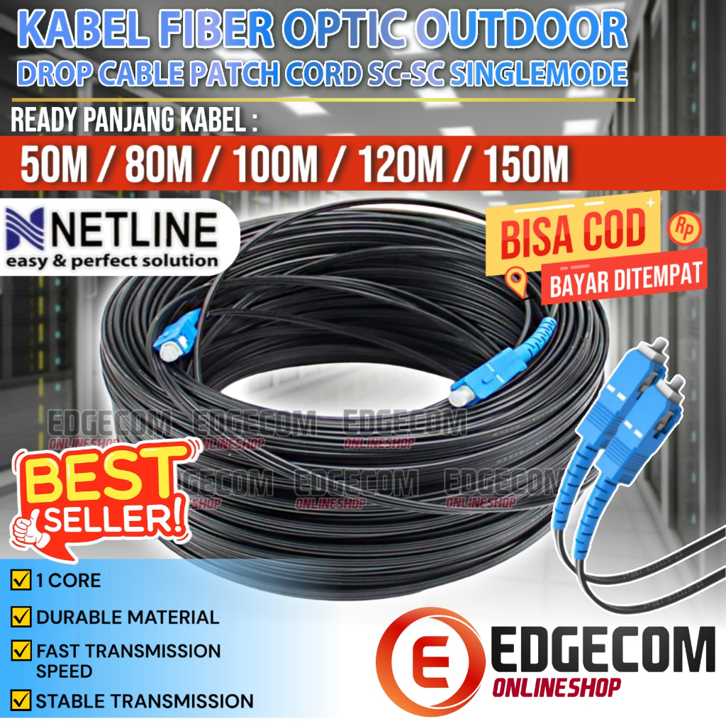 Jual Kabel FO Fiber Optic SC-SC Single Core 50 , 80 , 100 , 150 , 200 ...