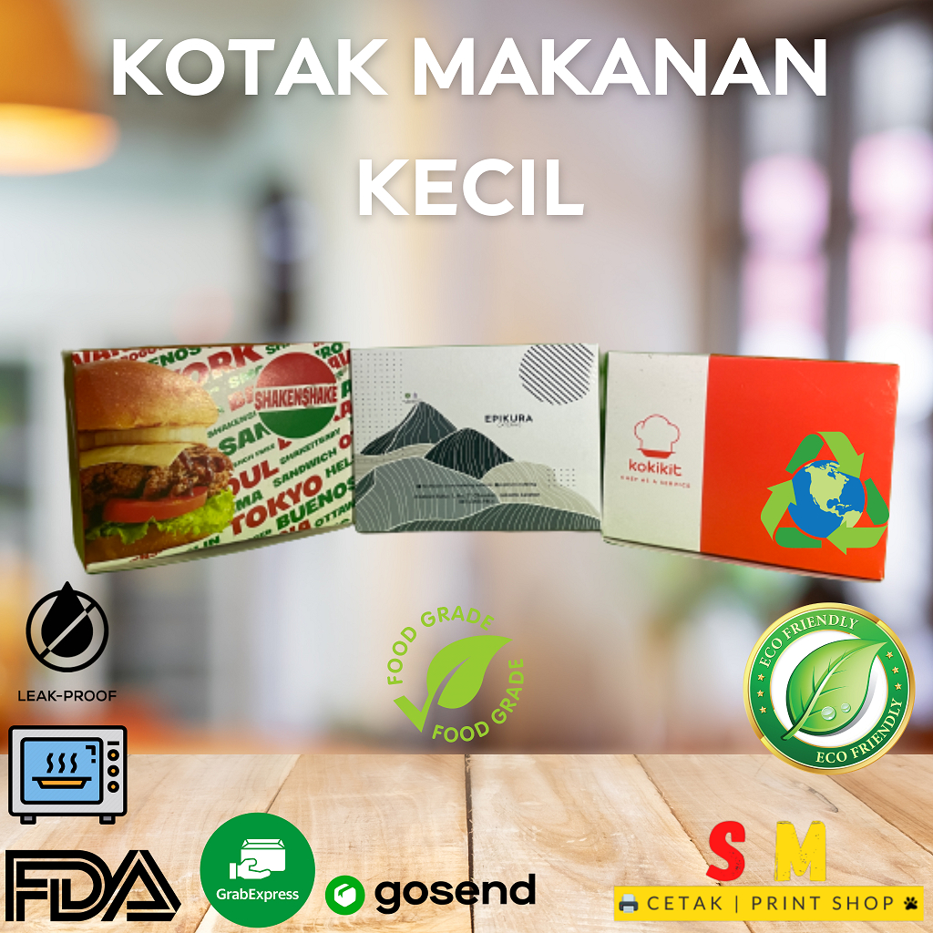 Jual Custom Cetak Kotak Makanan Kecil / Snack Box / Burger Box Tebal ...
