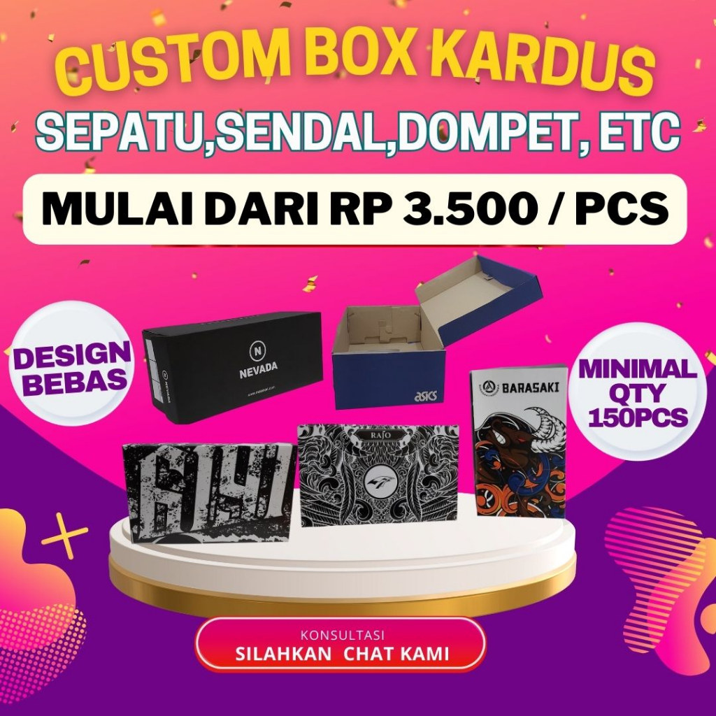 Jual CUSTOM INNER BOX/ DUS / KARDUS SEPATU KARDUS SENDAL KARDUS DOMPET ...