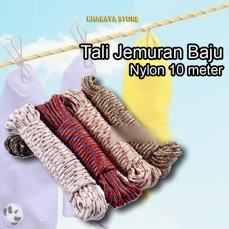 Jual Tali Jemuran Baju Nylon Panjang 10 Meter Tali Tambang Serbaguna ...