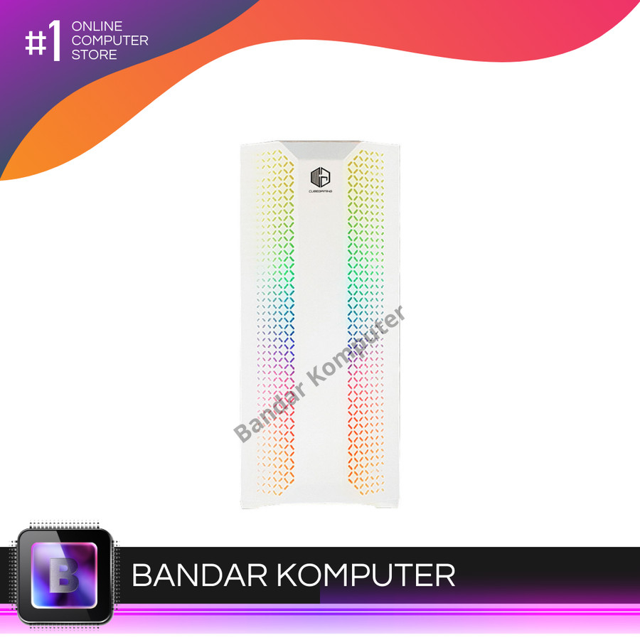 Jual CASING CUBE GAMING FRESNO WHITE TEMPERED GLASS ATX RGB FRONT PANEL ...