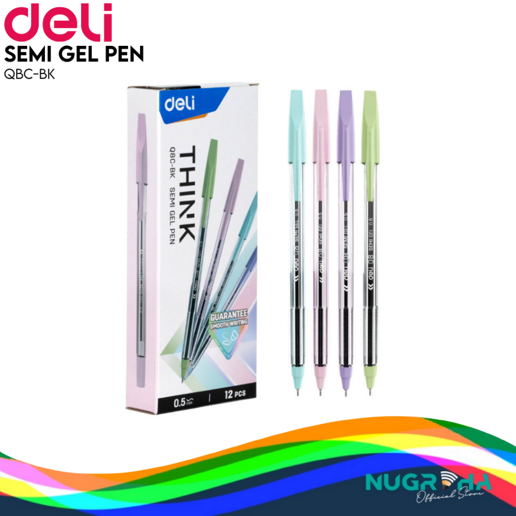 Jual Deli Ballpoint Pen / Pulpen Bolpoin Semi Gel 0.5mm Q8C-BK | Shopee ...