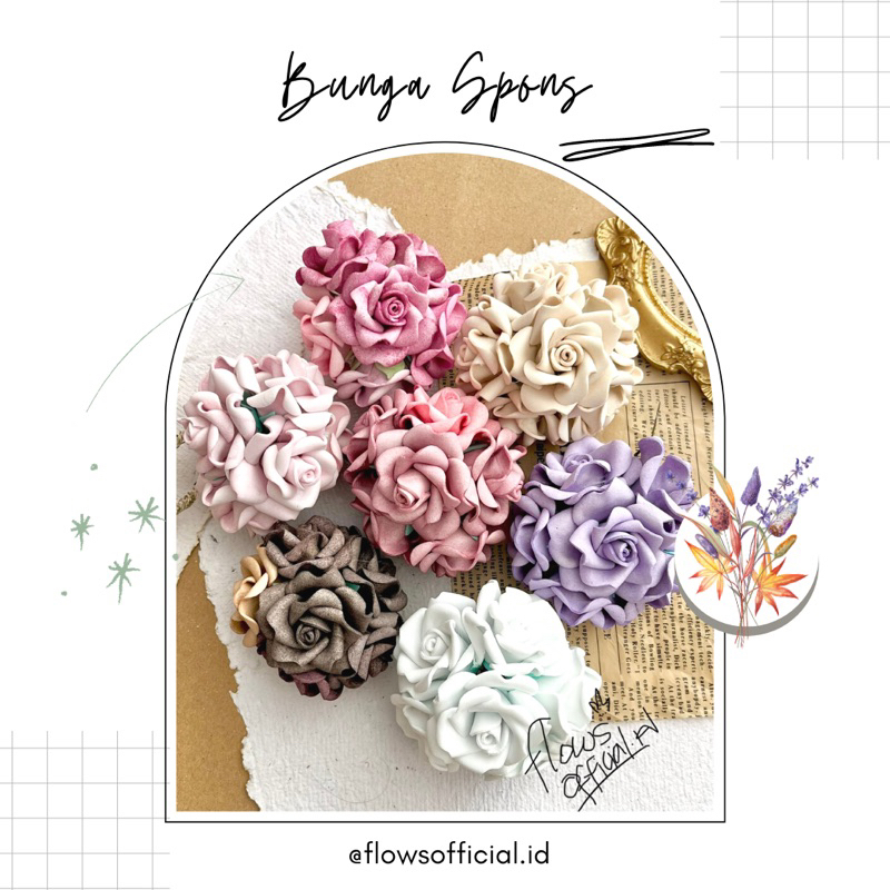 Jual BUNGA SPONS UKURAN 3,5cm / BUNGA HIASAN MAHAR | Shopee Indonesia