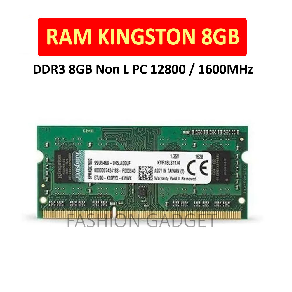Jual RAM Kingston Sodimm DDR3 8GB Non L PC 12800 / 1600MHz Memori Laptop Memory Komputer ...
