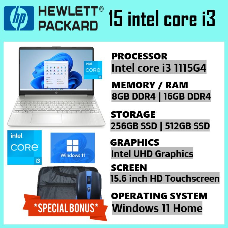 Jual laptop HP 15 intel core i3 Gen 11 16GB 512GB SSD 15 inch ...
