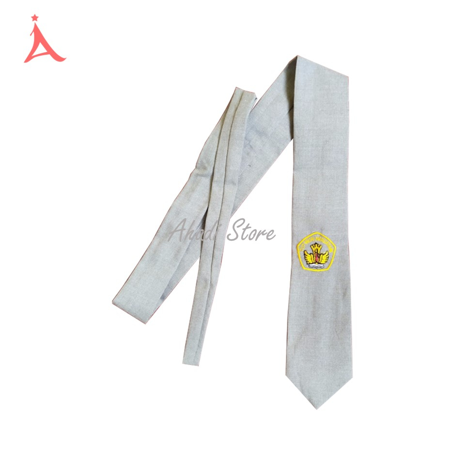 Jual Dasi Sekolah SMA SMK Abu Abu Tetrex Panjang Logo Bordir | Shopee ...