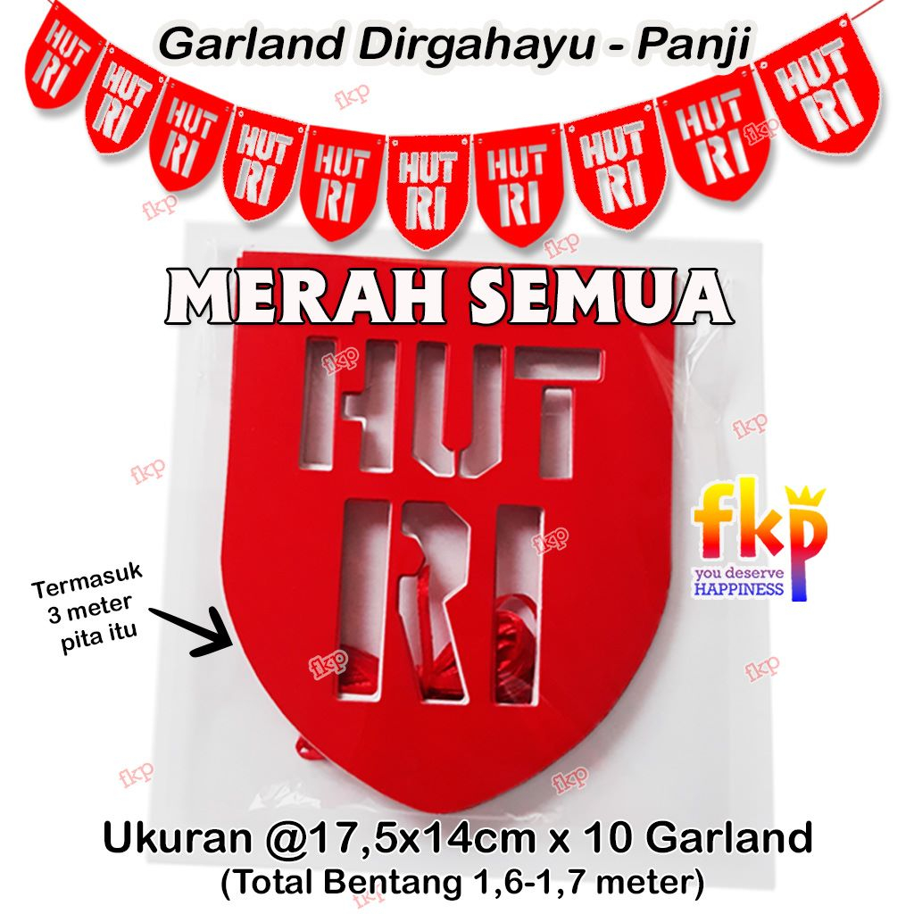 Jual Banner Gantung Dirgahayu RI/ Garlan Agustusan/ Panji Flag ...