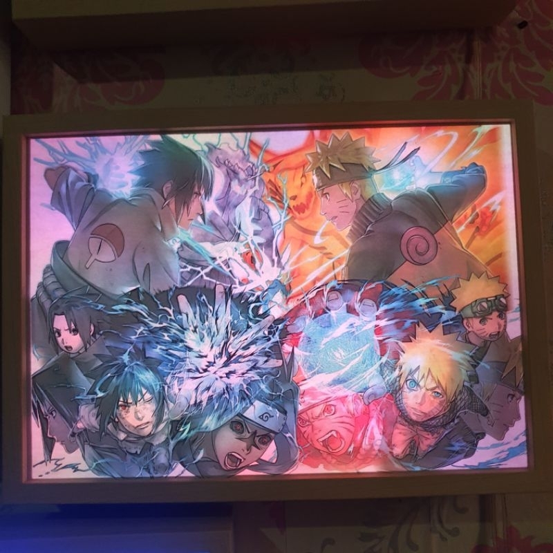 Jual Light painting Sasuke Naruto and Friend lukisan nyala size A4 ...