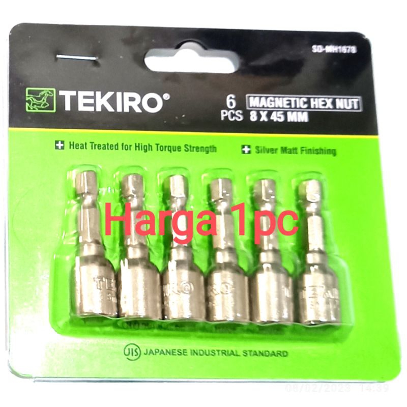 Jual tekiro magnetic hex nut 8x45mm mata roofing kunci 8mm hex roof | Shopee Indonesia