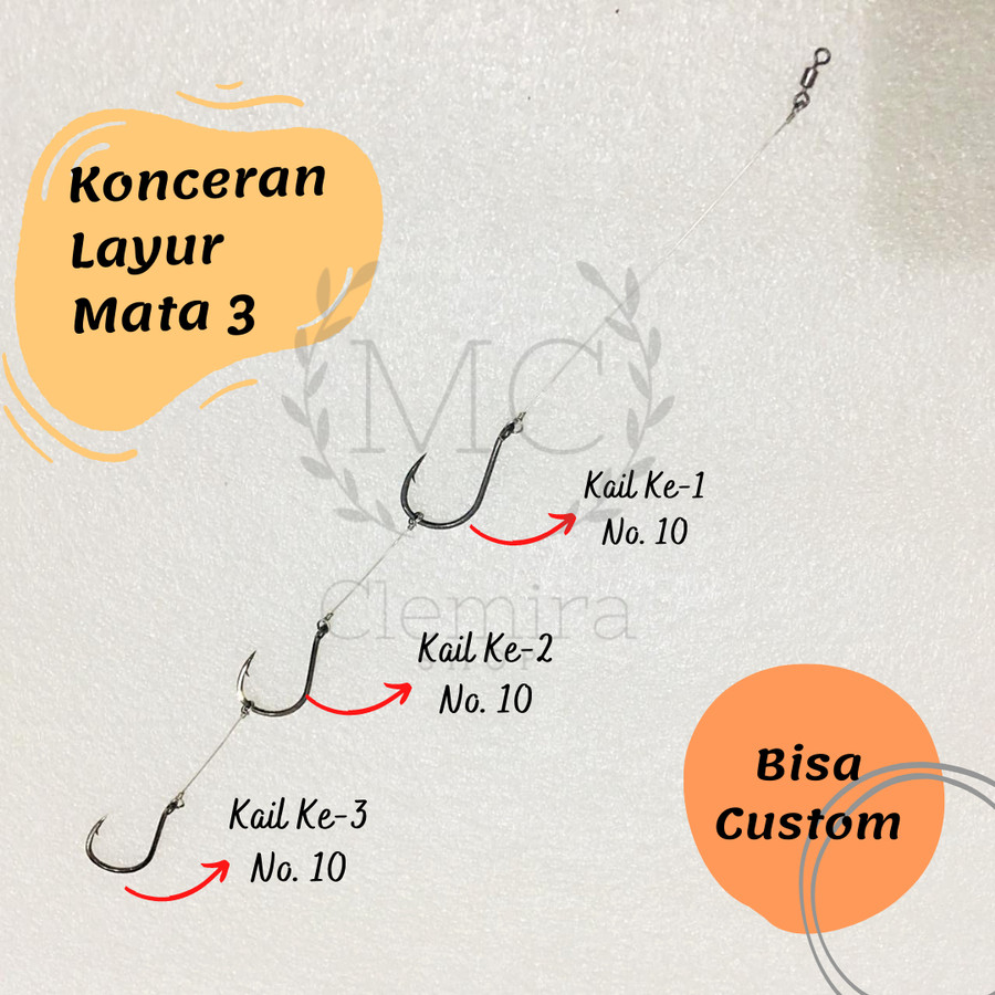 Jual Konceran mancing ikan tenggiri 3 mata kail umpan layur clefising ...