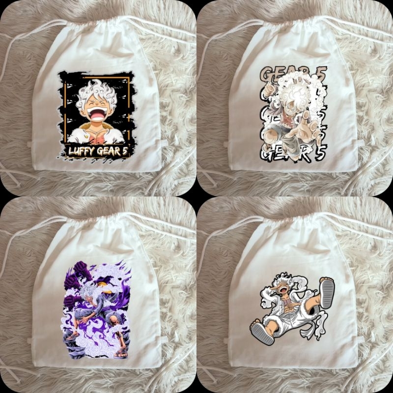 Jual Tas Tali Serut Putih Luffy Gear 5 One Piece Kanvas Premium ...
