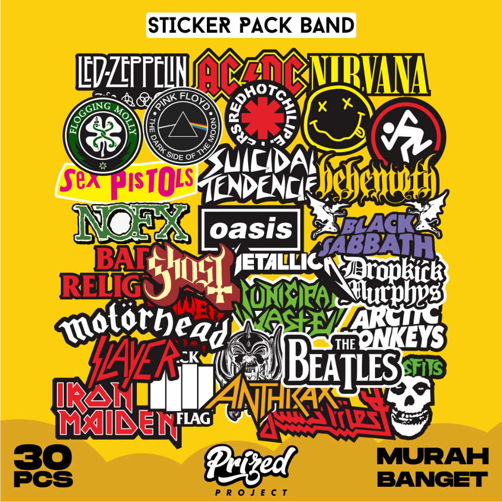 Jual Stiker Band Klasik Rock Band Music Sticker Clasic Punk Rock Untuk ...