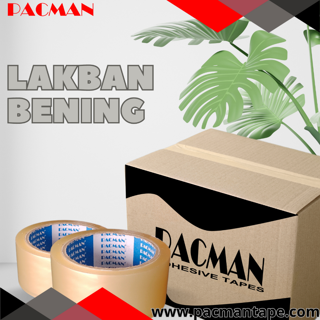 Jual OPP packaging tape pacman tape lakban bening 2 inchi x 80 murah ...
