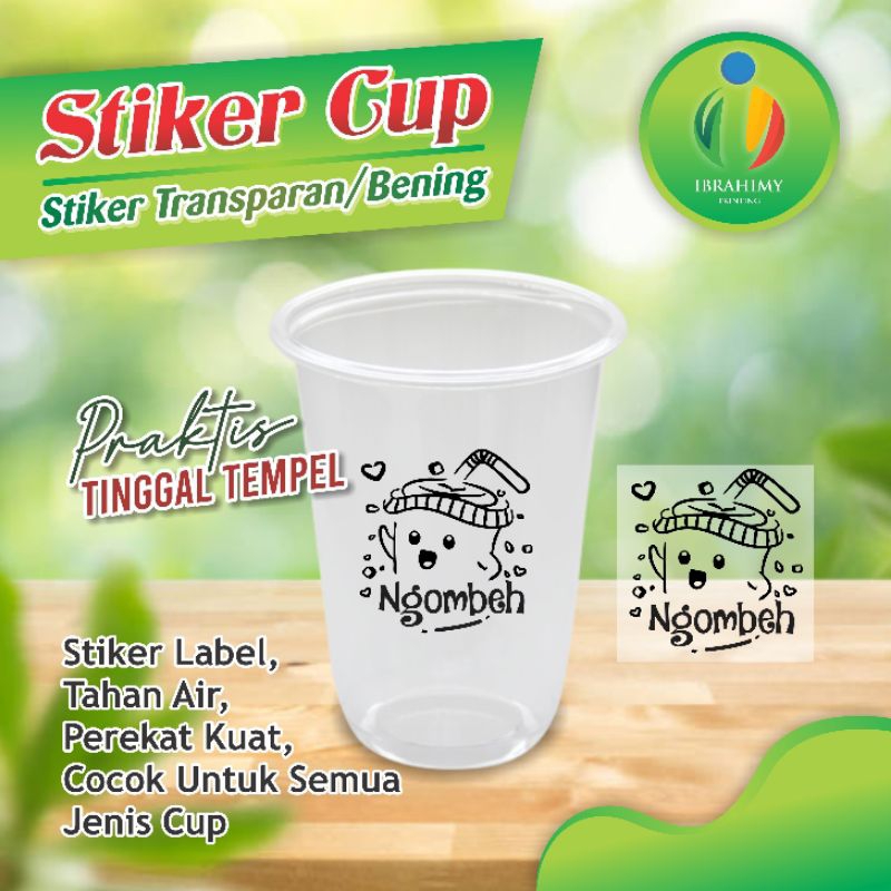Jual STIKER CUP transparan/bening | Shopee Indonesia