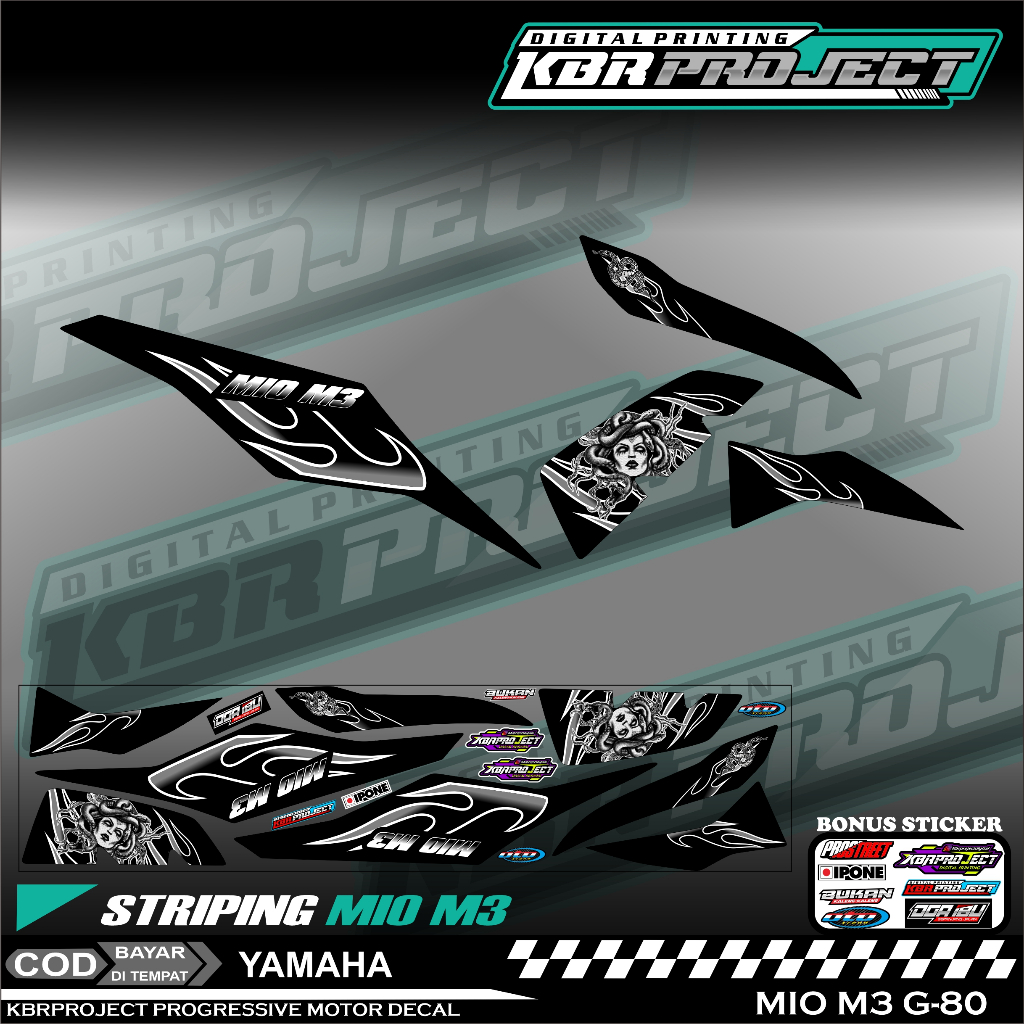 Jual MIO M3 MEDUSA STIKER STRIPING MOTOR KEREN LIS VARIASI MIO M3 ...