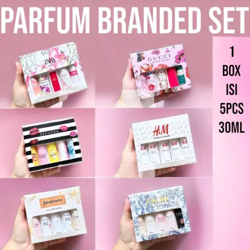 Jual PARFUM BRANDED ISI 5 IN 1 BOX GIFT SET TRAVEL SIZE 30ml | Shopee ...