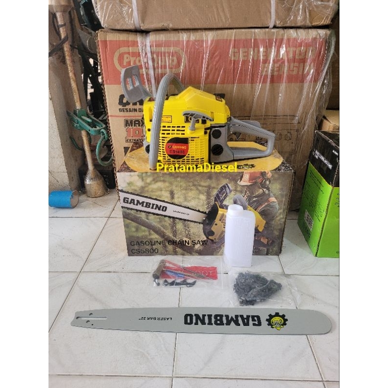Jual Mesin Potong Kayu Chainsaw Senso GAMBINO CS5800 BAR LASER 22inch | Shopee Indonesia