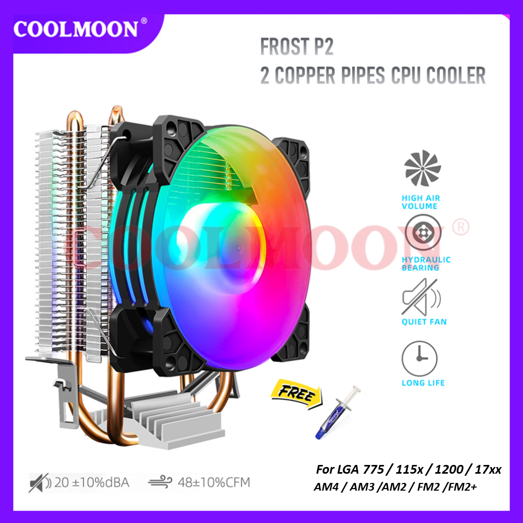 Jual FAN CPU COOLER RGB COOLMOON P2 - INTEL&AMD | Shopee Indonesia