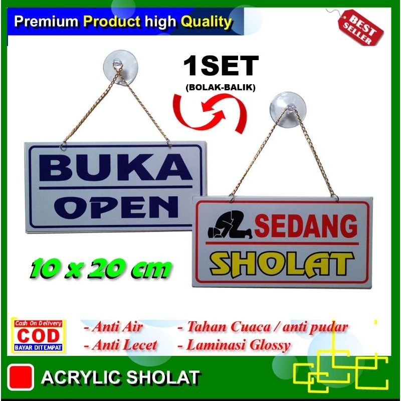 Jual Stiker akrilik sholat sticker buka sedang sholat toko | Shopee ...