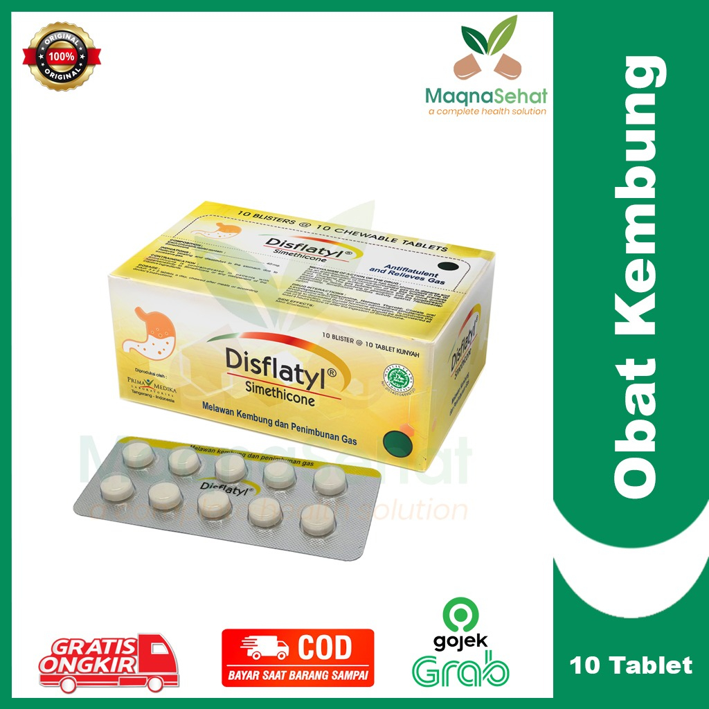 Jual Disflatyl 1 strip isi 10 tablet - Obat Pereda Kembung dan Gas ...