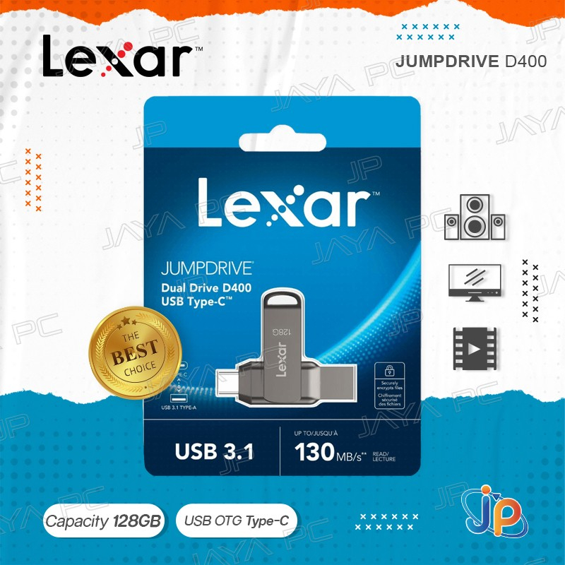 Jual FlashDisk Lexar OTG Jumpdrive D400 128GB - Flash Disk 128 GB USB-C ...