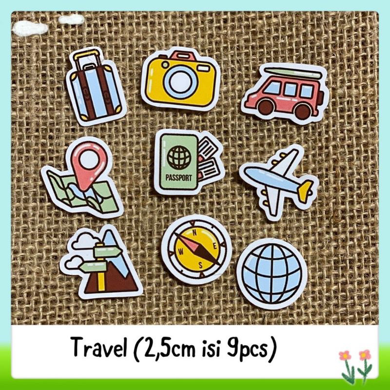 Jual 9pcs sticker tempelan glossy travel | Shopee Indonesia