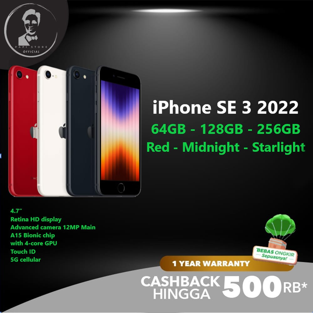 Jual iPhone SE 3 64GB - 128GB - 256GB Original | Shopee Indonesia