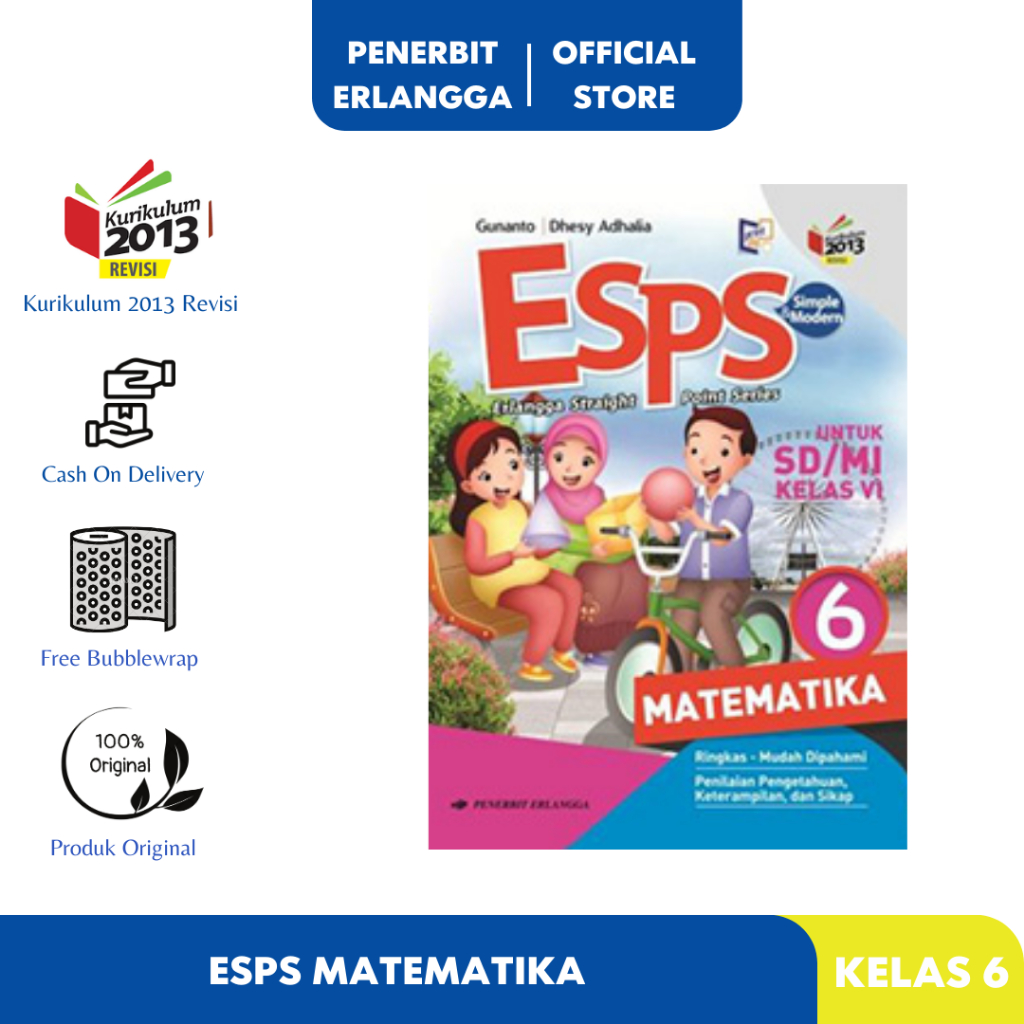 Jual [Erlangga Official) Esps Matematika Sd/Mi Kelas 6 - Kurikulum 2013 Revisi | Shopee Indonesia