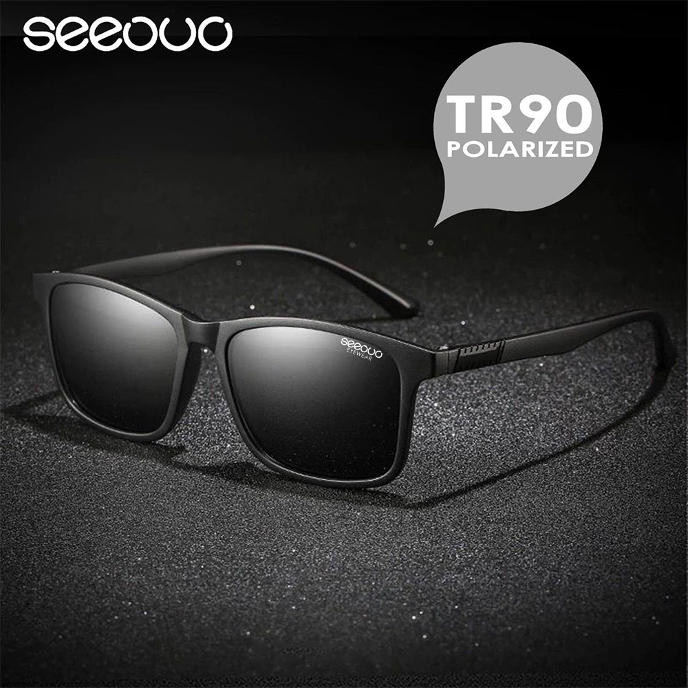 Jual Seeouo - Kacamata Hitam Sunglasses Polarized Anti UV 400 Silau Bahan TR90 Kotak Fashion ...