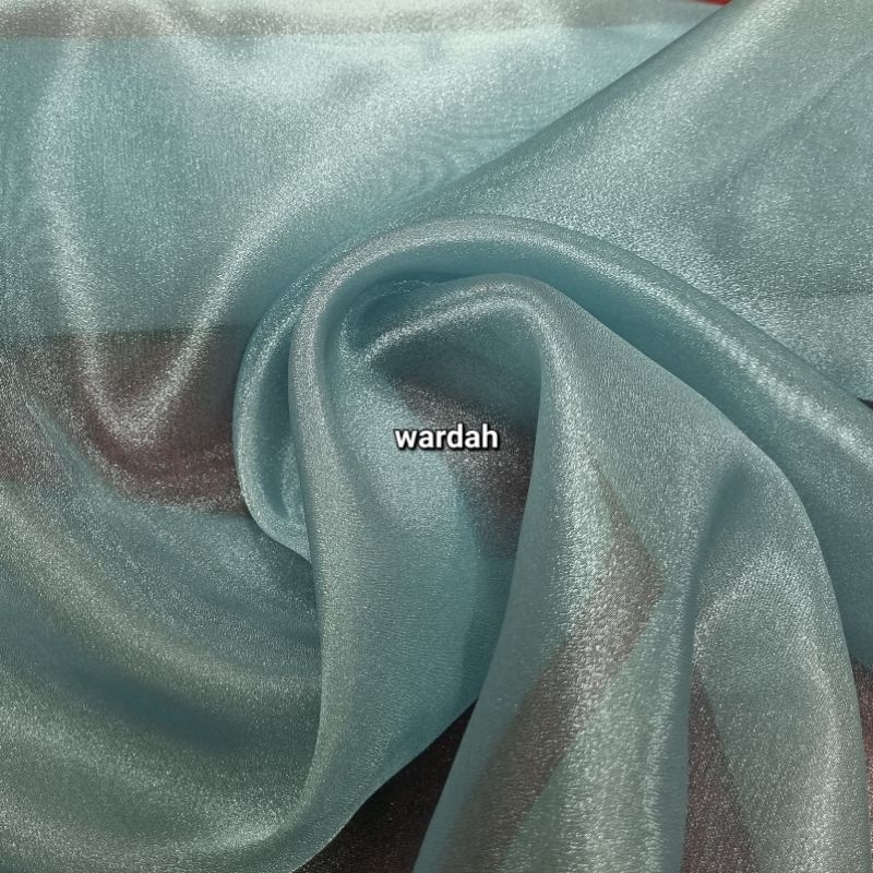 Jual kain organza pasir/crinkle metalik/sparle gliter/organza crystal ...