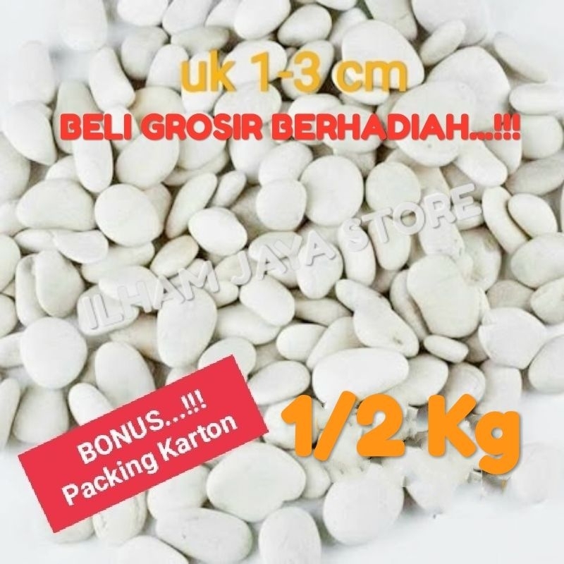 Jual Batu alam putih batu koral putih 1/2 kg batu taman hiasan tanaman dekorasi taman | Shopee ...