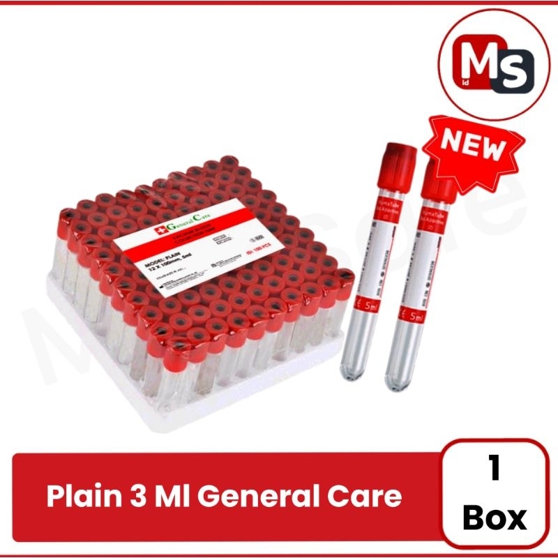 Jual Tabung Plain 3Ml Vacutainer General Care Tabung Sample Darah ...