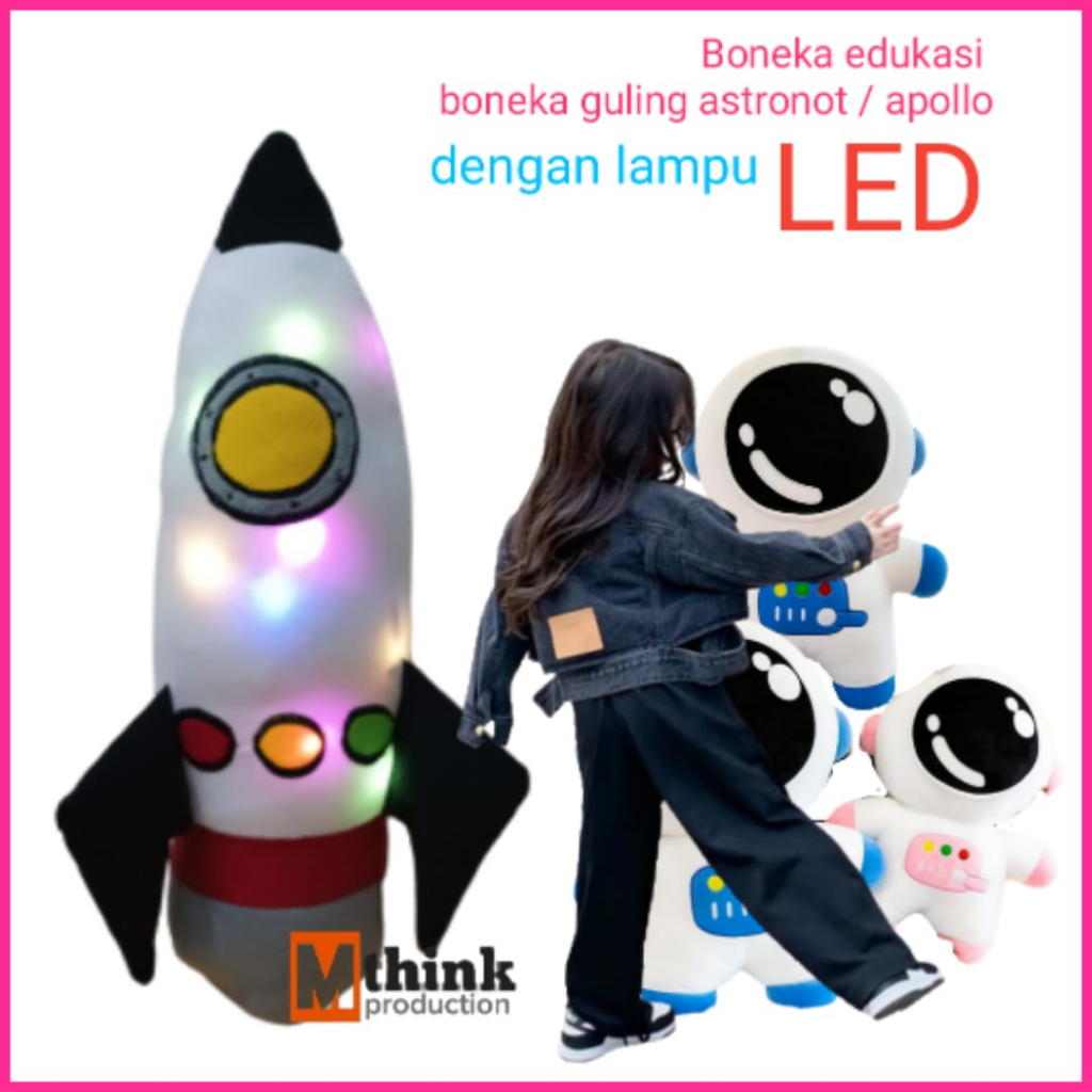 Jual Mainan boneka edukasi astronot dan guling roket / apollo dengan ...