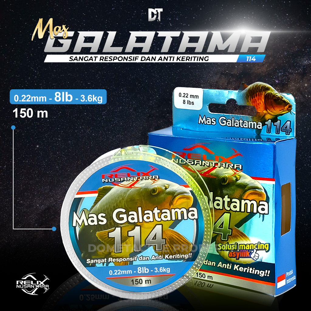 Jual SENAR PANCING NYLON MAS GALATAMA 114 RELIX NUSANTARA 150 METER ...