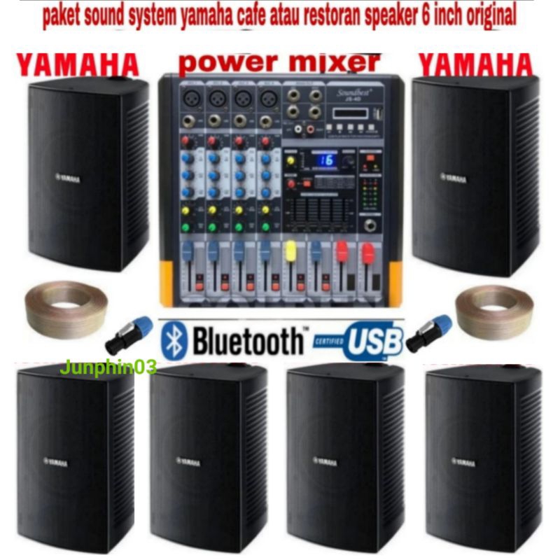 Jual Paket Sound System Cafe Restoran Speaker Yamaha 6 Unit + Power Mixer Original | Shopee ...