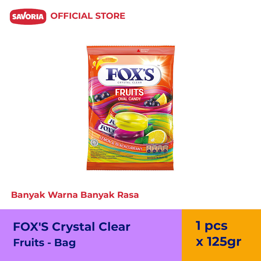 Jual FOX'S Oval Candy Fruits Bag - Permen Rasa Buah 125g | Shopee Indonesia