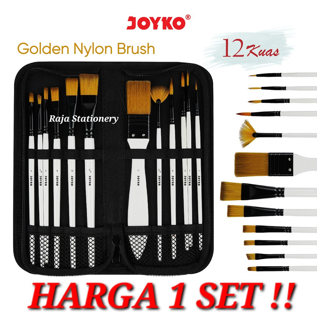Jual Joyko Art Brush SET / Set Kuas Lukis Cat Acrylic Watercolour BRS ...