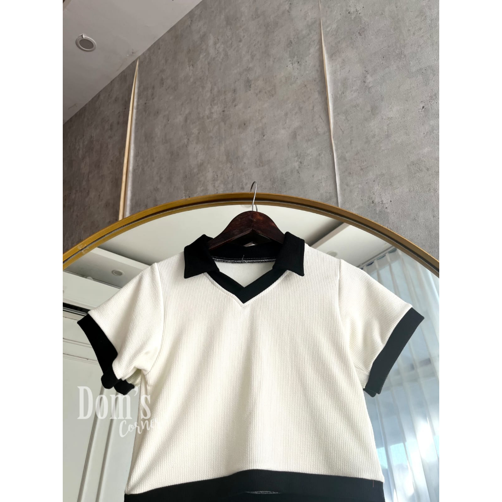 Jual Domscorner - Jae collar kombinasi - vest kerah - polo shirt - kaos ...