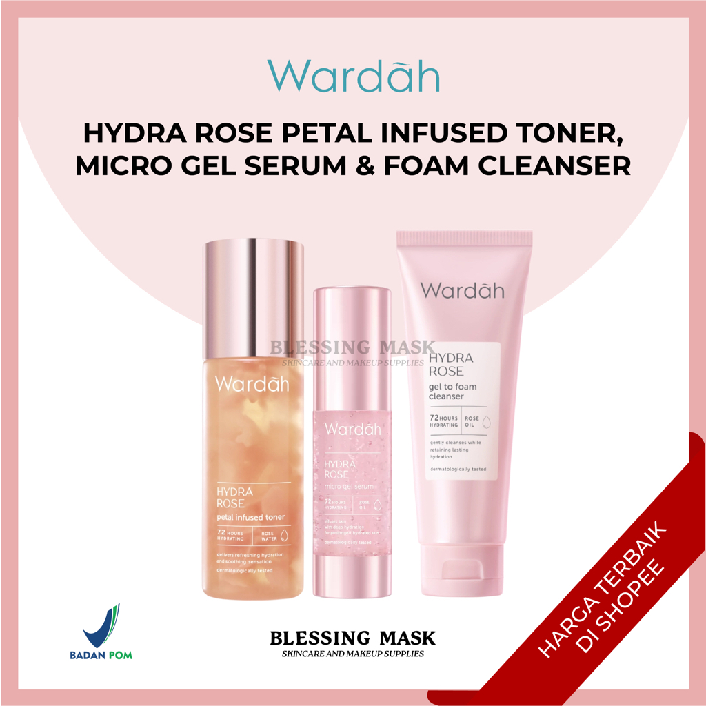 Jual Wardah Hydra Rose Micro Gel Serum 30mL | Rose Petal Infused Toner ...